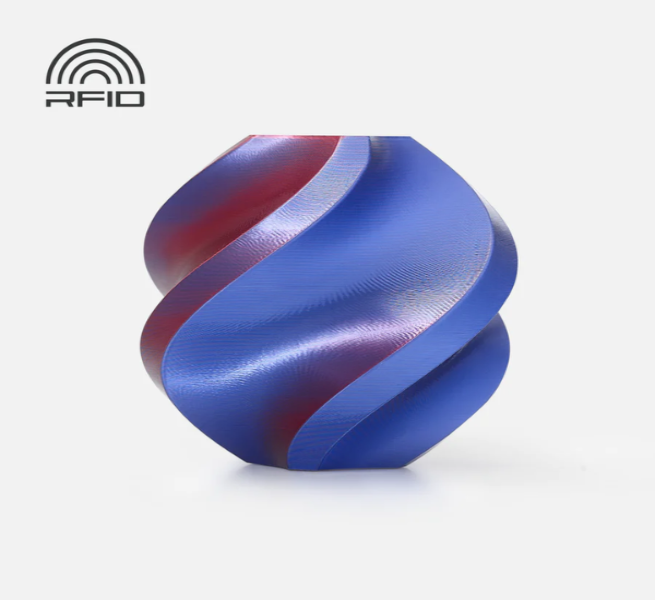 Bambu Lab PLA Silk Dual Colour Filament - Midnight Blaze (Blue-Red ...