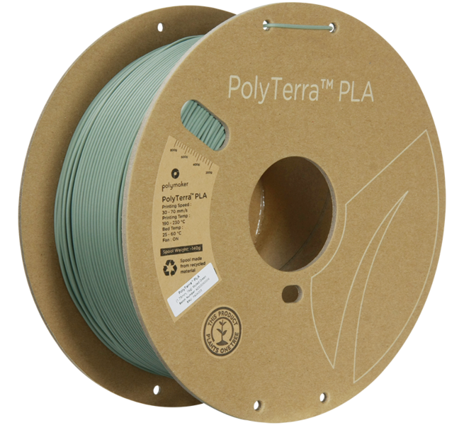 Polymaker PolyTerra PLA Filament - Muted Green - 1KG 1.75mm - Additive-X