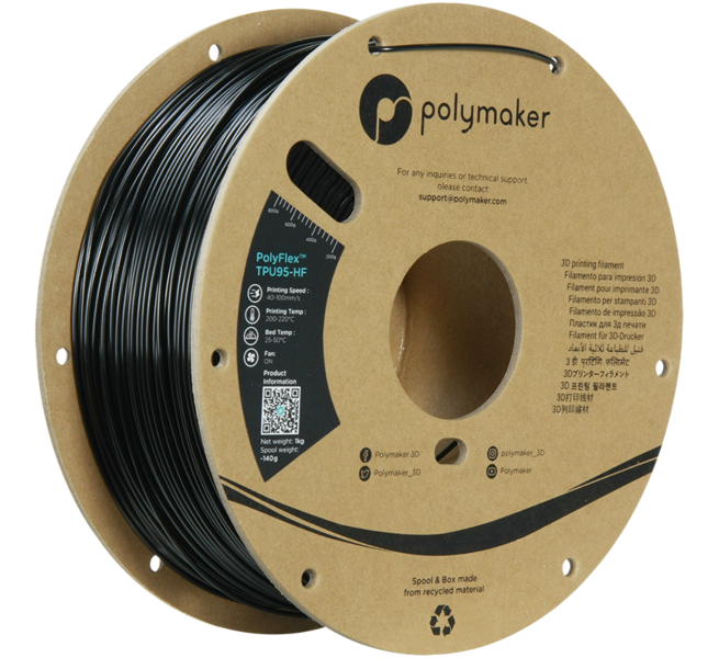 Polymaker PolyFlex TPU-95A High Speed Black - 1.75mm 1KG - Additive-X