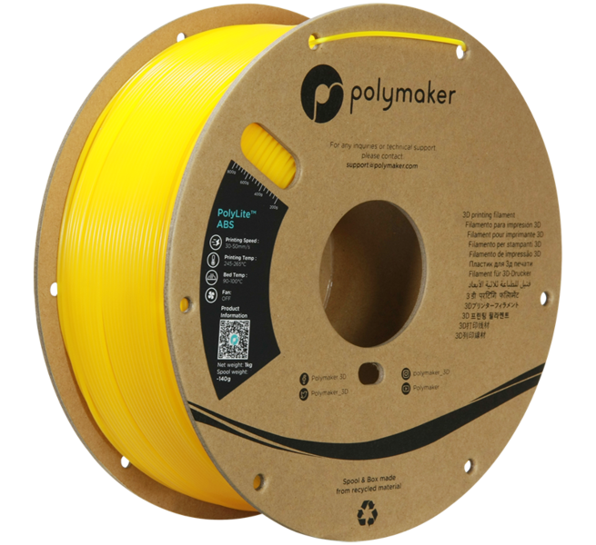 Polymaker PolyLite™ ABS Filament Yellow 1.75mm 1KG - Additive-X