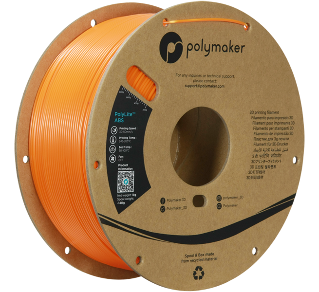 Polymaker PolyLite™ ABS Filament Orange 1.75mm 1KG - Additive-X